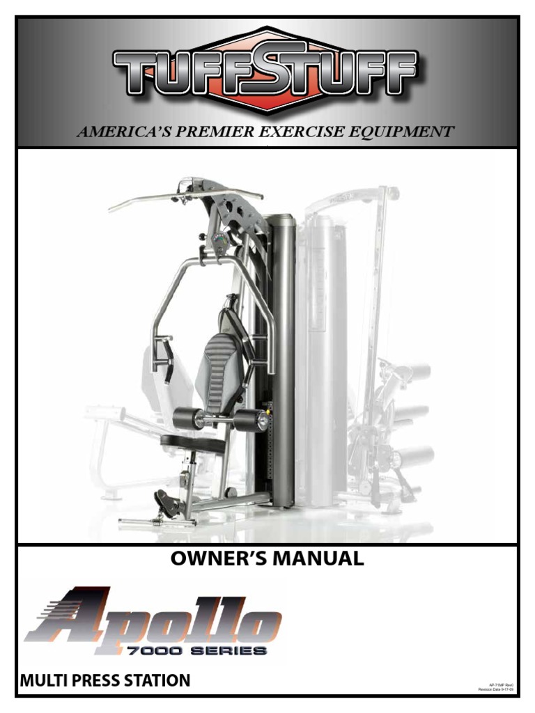 TuffStuff Apollo 7000 Multi Press (AP-71MP) Owner's Manual | Washer ...