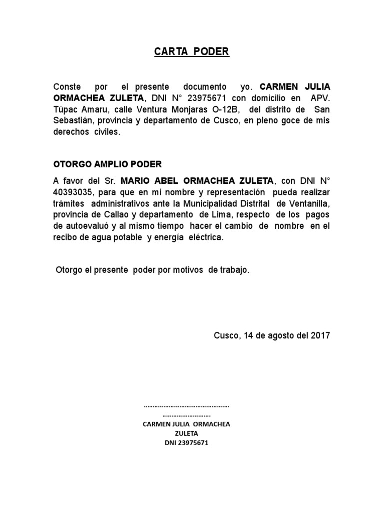 Carta Poder | PDF