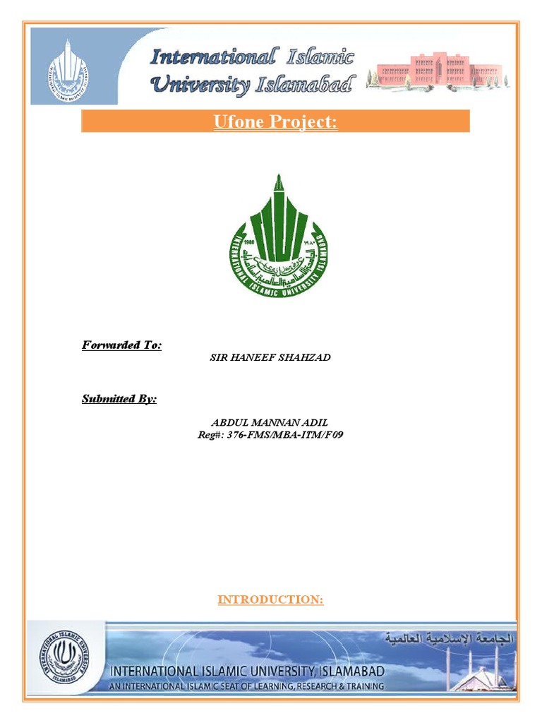 Ufone Project:: Forwarded To | PDF | Brand | Business Economics
