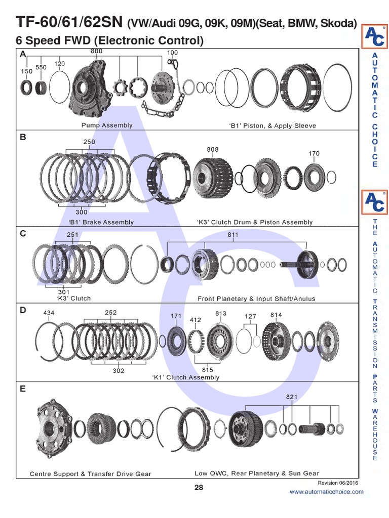 Cambio 09G/09K/09M Parts | PDF | Car | Motor Vehicle