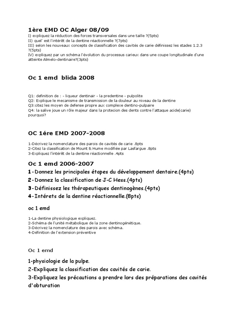 Examens 1ère Emd | PDF