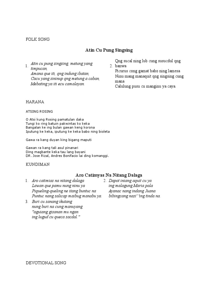 Folk Song Harana Kundiman | PDF