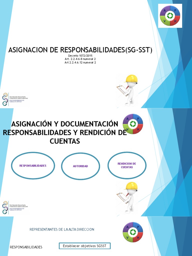 Asignacion de Responsabilidades Sgsst | Responsabilidad | Gobierno