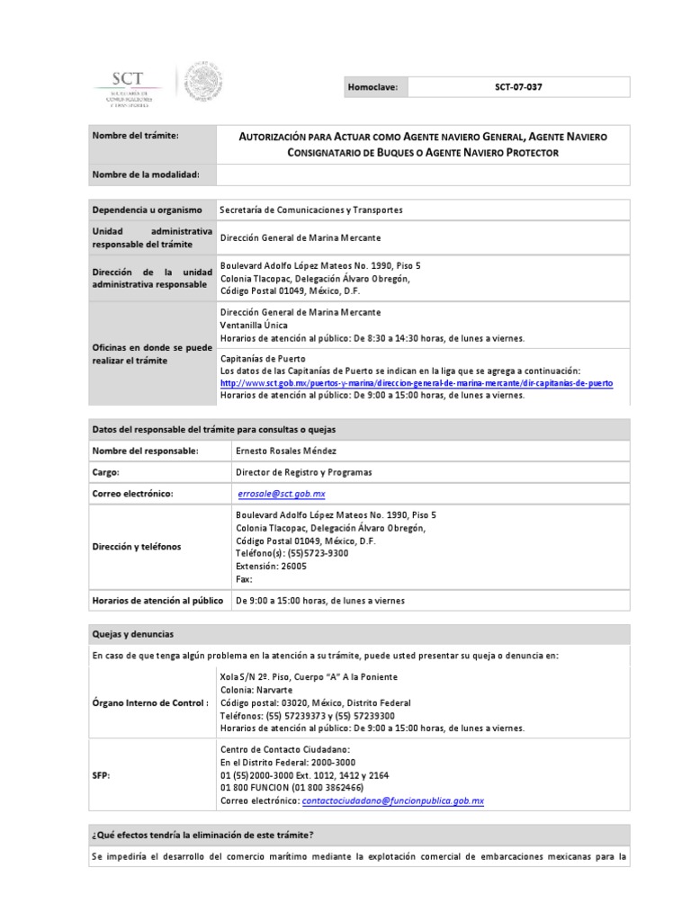 037 Agente Naviero | PDF | Gobierno | Información del gobierno