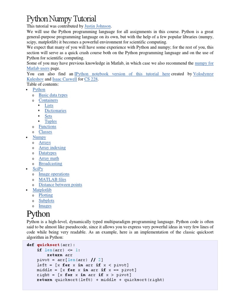 Numpy Scipy And Matplotlib Pdf Boolean Data Type Matrix 5335