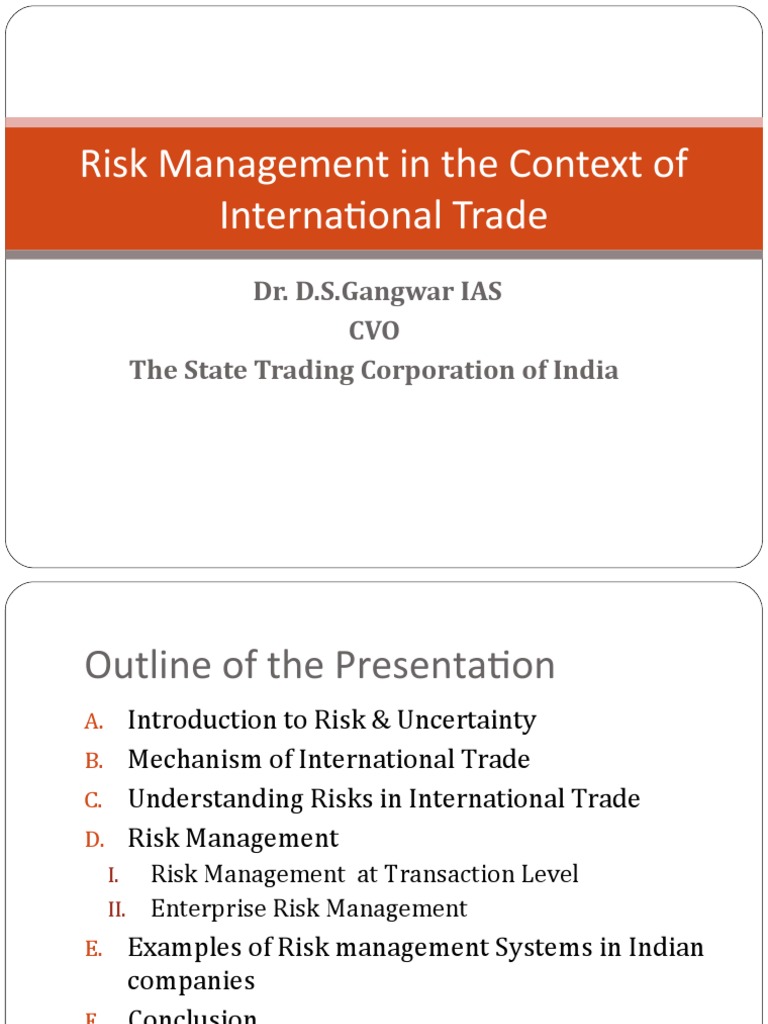 Risk Management in International Trade | PDF | Risk | Credit
