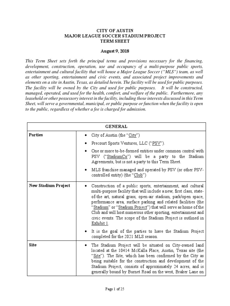 PSV Term Sheet | Download Free PDF | Insurance | Lease