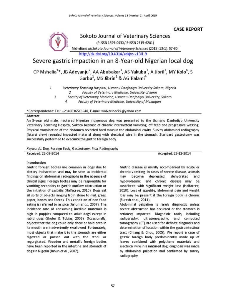 Severe Gastric Impaction PDF | PDF | Stomach | Surgery