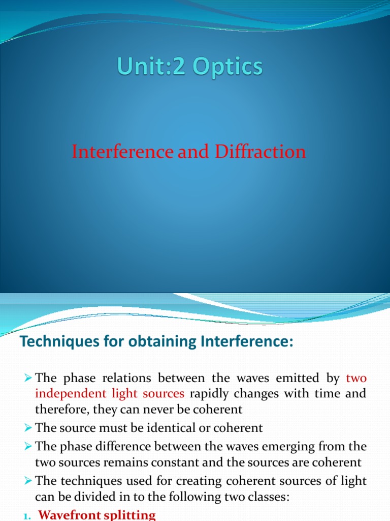 Interference | Download Free PDF | Interferometry | Coherence (Physics)