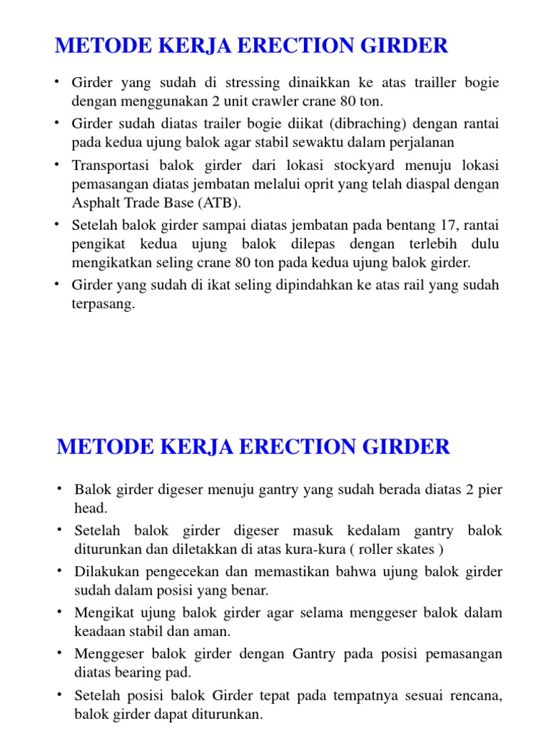 Metode Erection Girder Jembatan | PDF