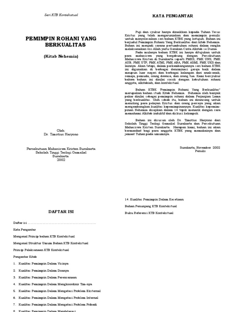 Kualitas Pemimpin Rohani | PDF