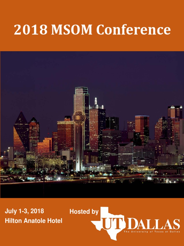 2018 Msom Program | PDF | Supply Chain | Pricing