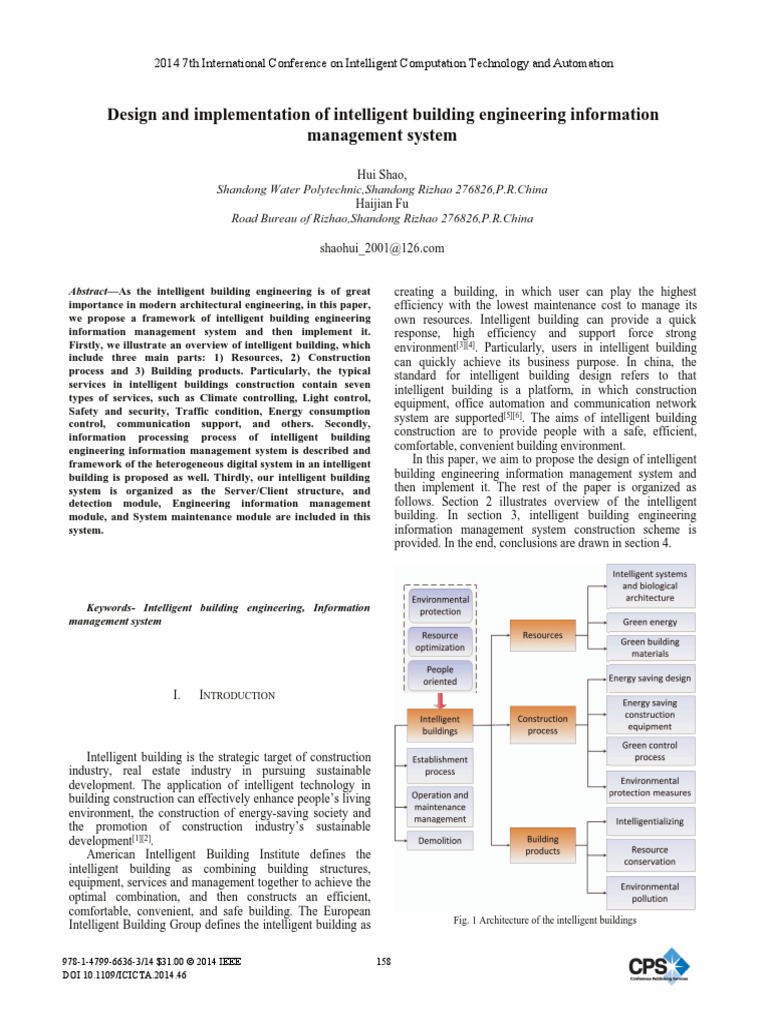 Design and Implementation of Intelligent Building Engineering ...