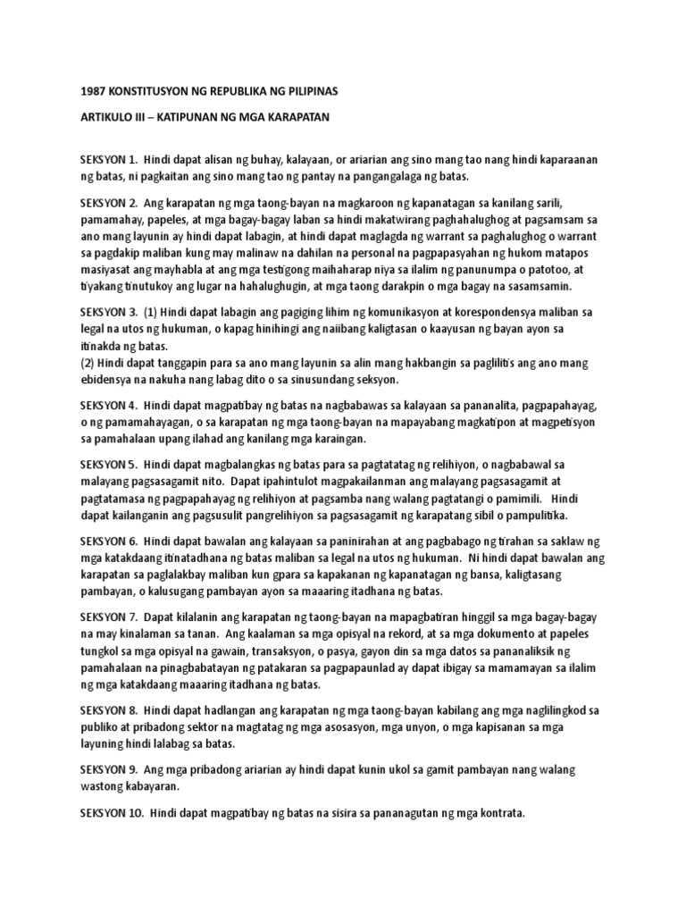 1987 Konstitusyon NG Republika NG Pilipinas | PDF