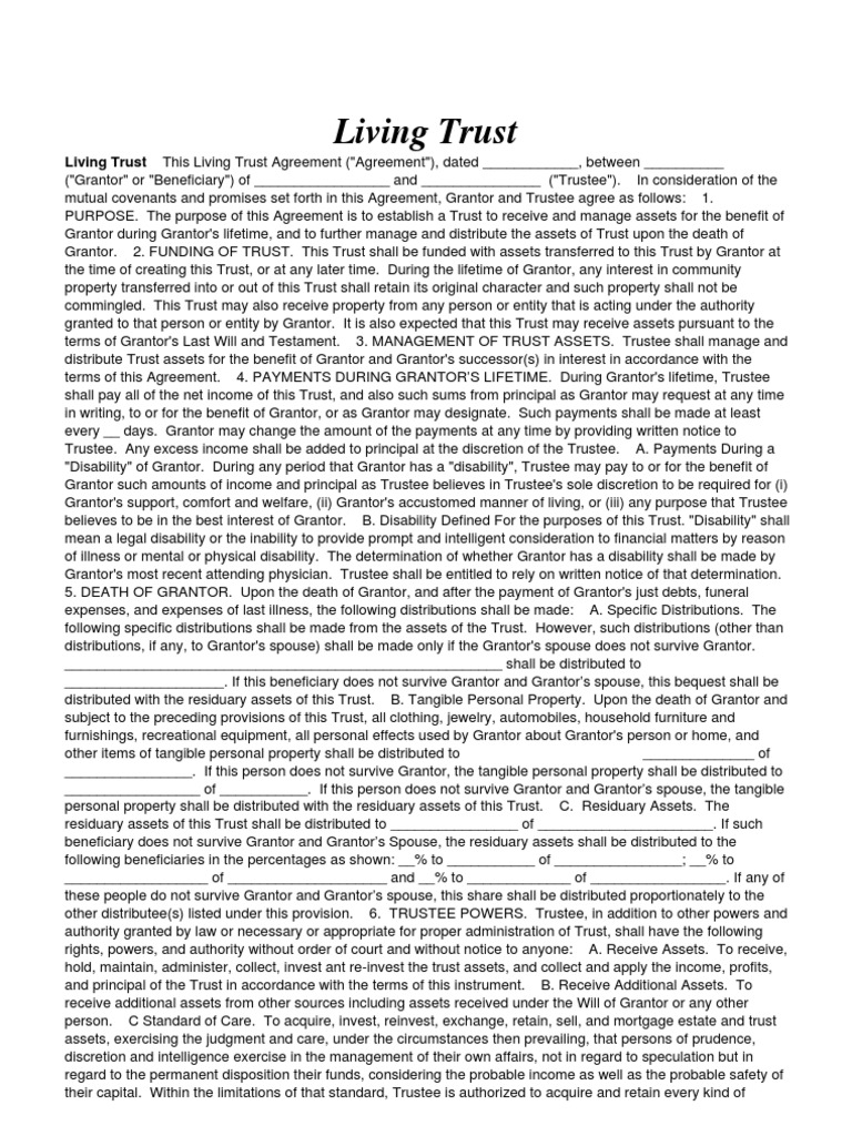 Living Trust | PDF | Trust Law | Trustee
