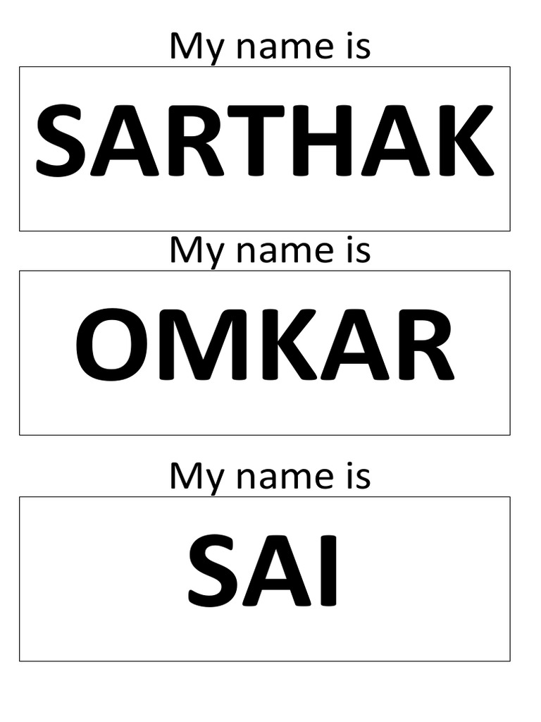 Sarthak Omkar SAI: My Name Is | PDF