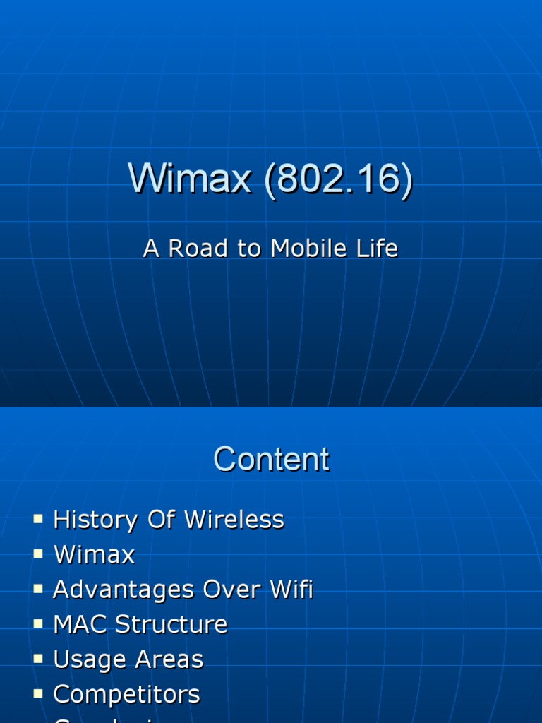 Wimax | PDF | Wi Max | Wi Fi