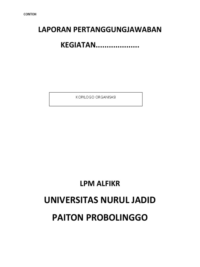 Contoh Laporan LPJ Kegiatan | PDF