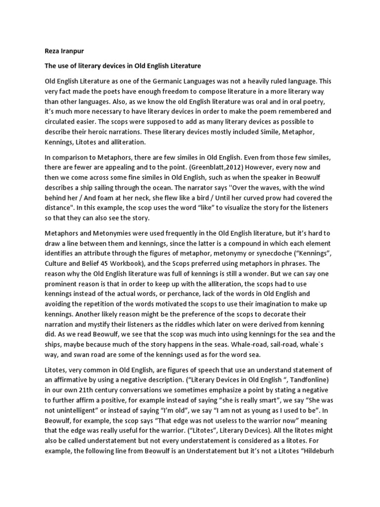 An Analysis of Literary Devices in Old English Literature: How Simile ...