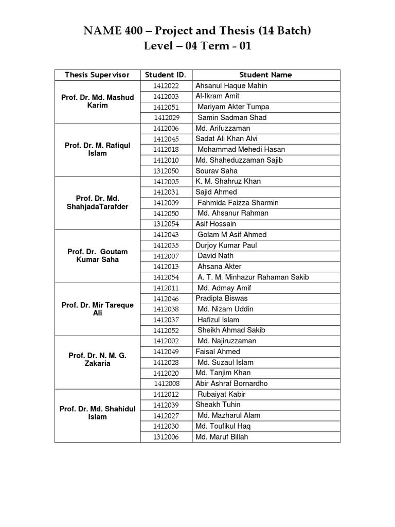 Thesis Supervisor | PDF