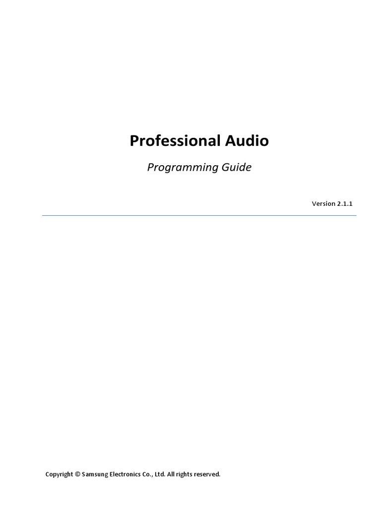 Samsung Programming Professional Audio | PDF | Application Programming ...