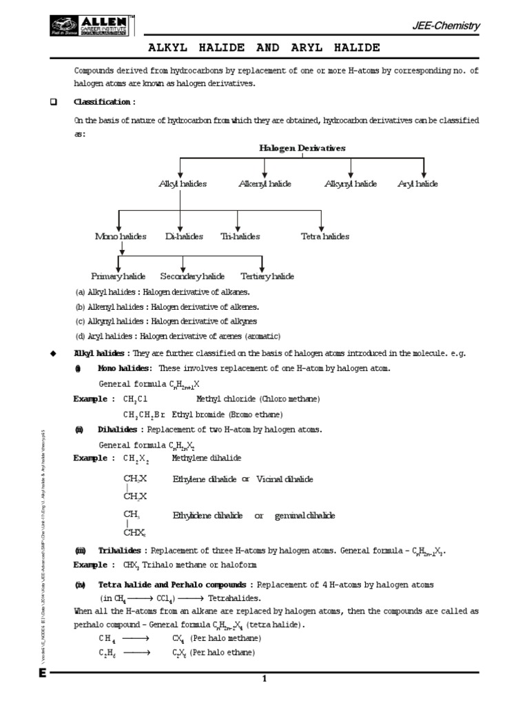 Alkyl Aryl Halides PDF | PDF | Alkane | Alkene