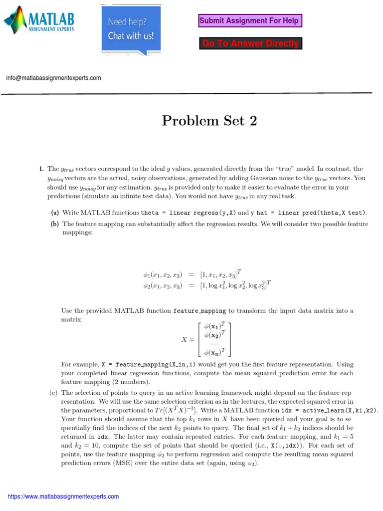 Matlab Homework Experts 2 | PDF | Errors And Residuals | Regression ...
