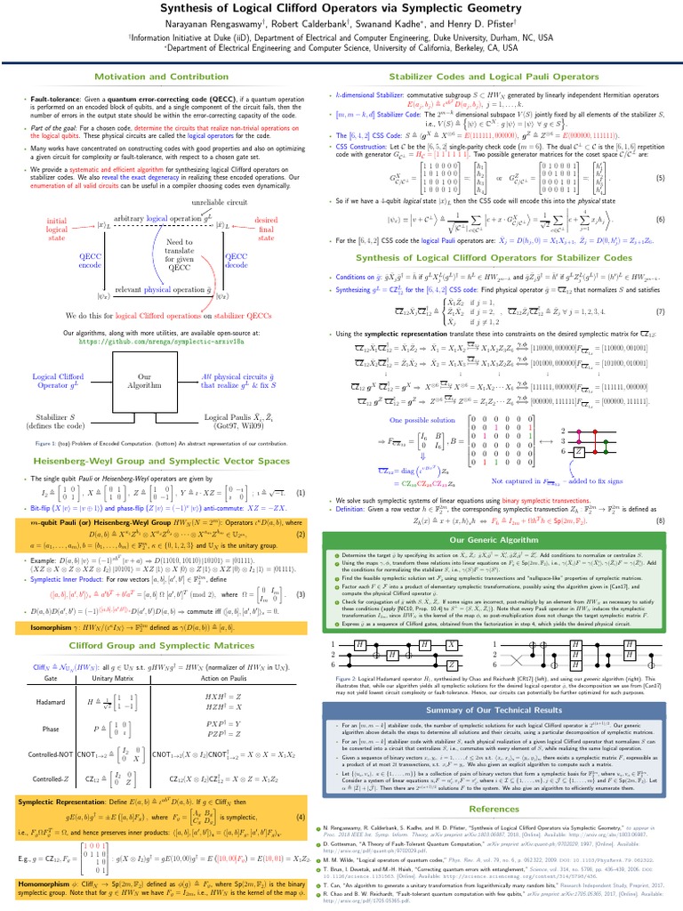 Motivation and Contribution Stabilizer Codes and Logical Pauli ...