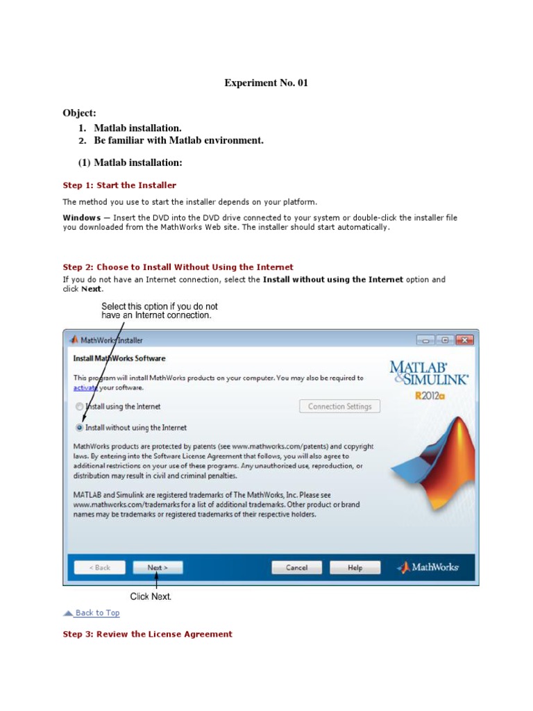 Lab01 Matlab Installation | Download Free PDF | Installation (Computer ...