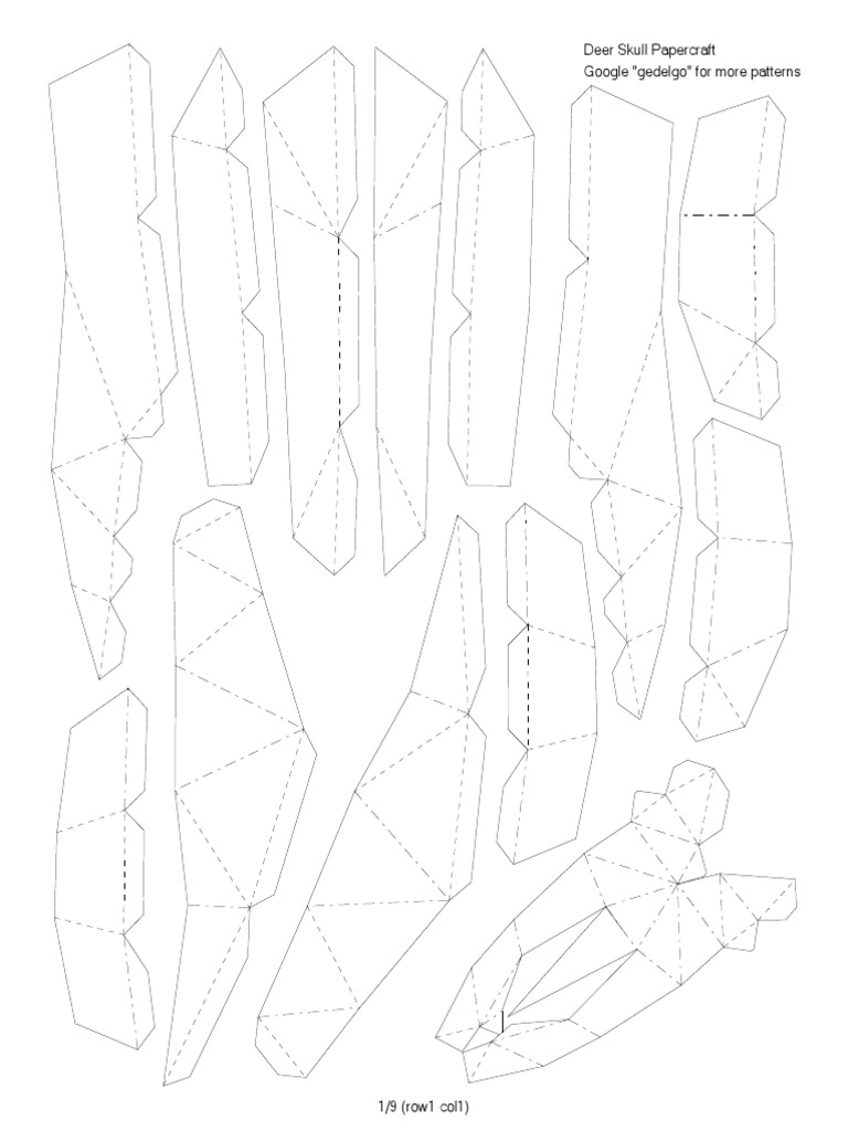 Deer Skull Papercraft - Pattern PDF | PDF