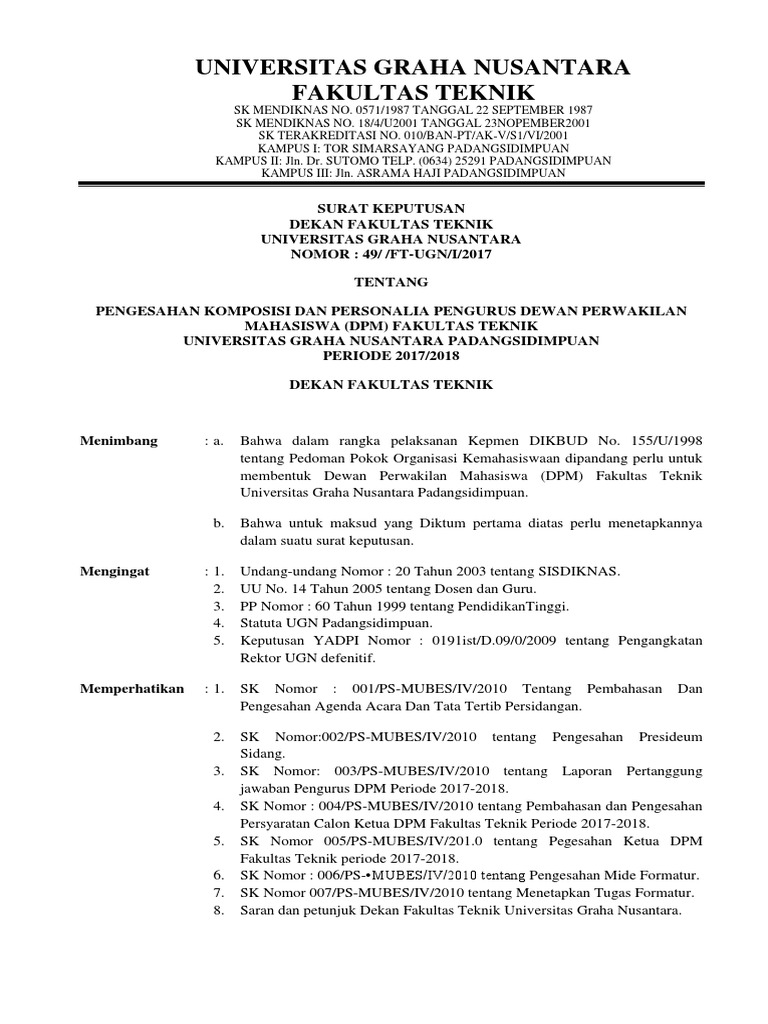 Surat DPM Bem 2.docx Sarip | PDF