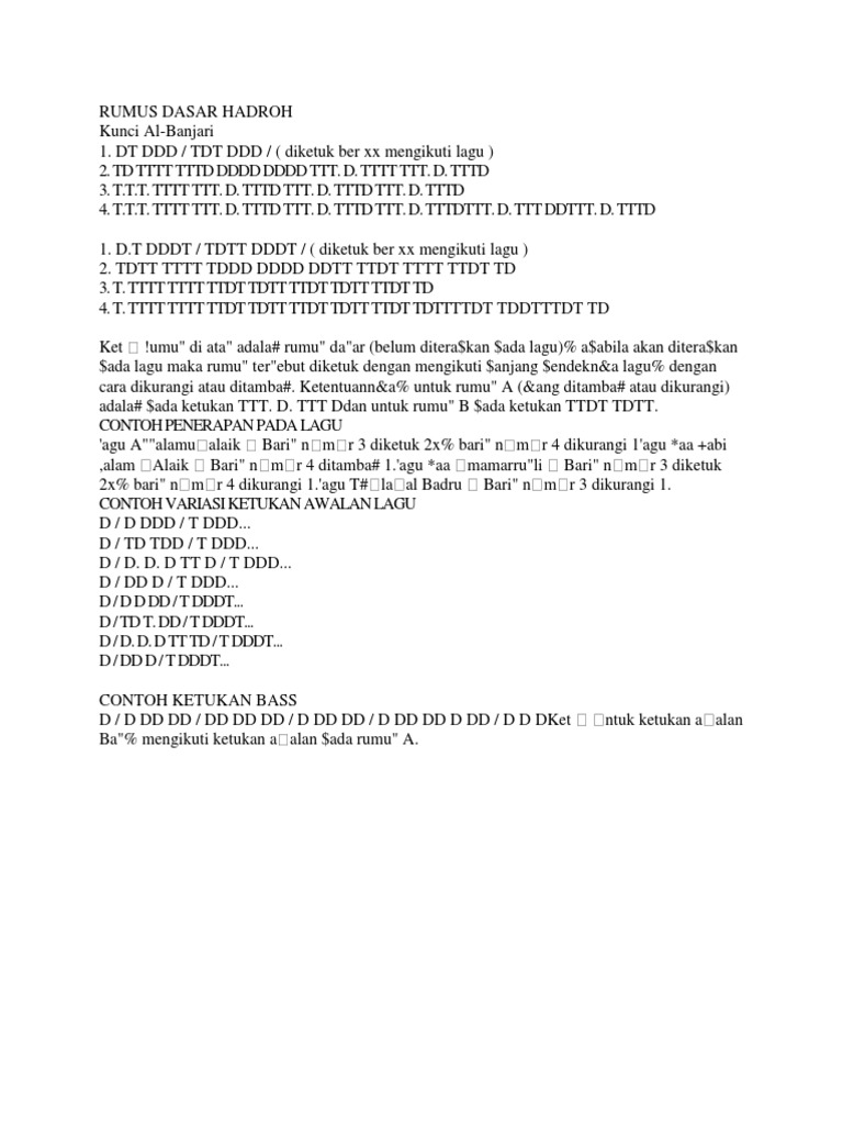 Kunci Dasar Hadroh Tanya Jawab - Ruang Jawaban