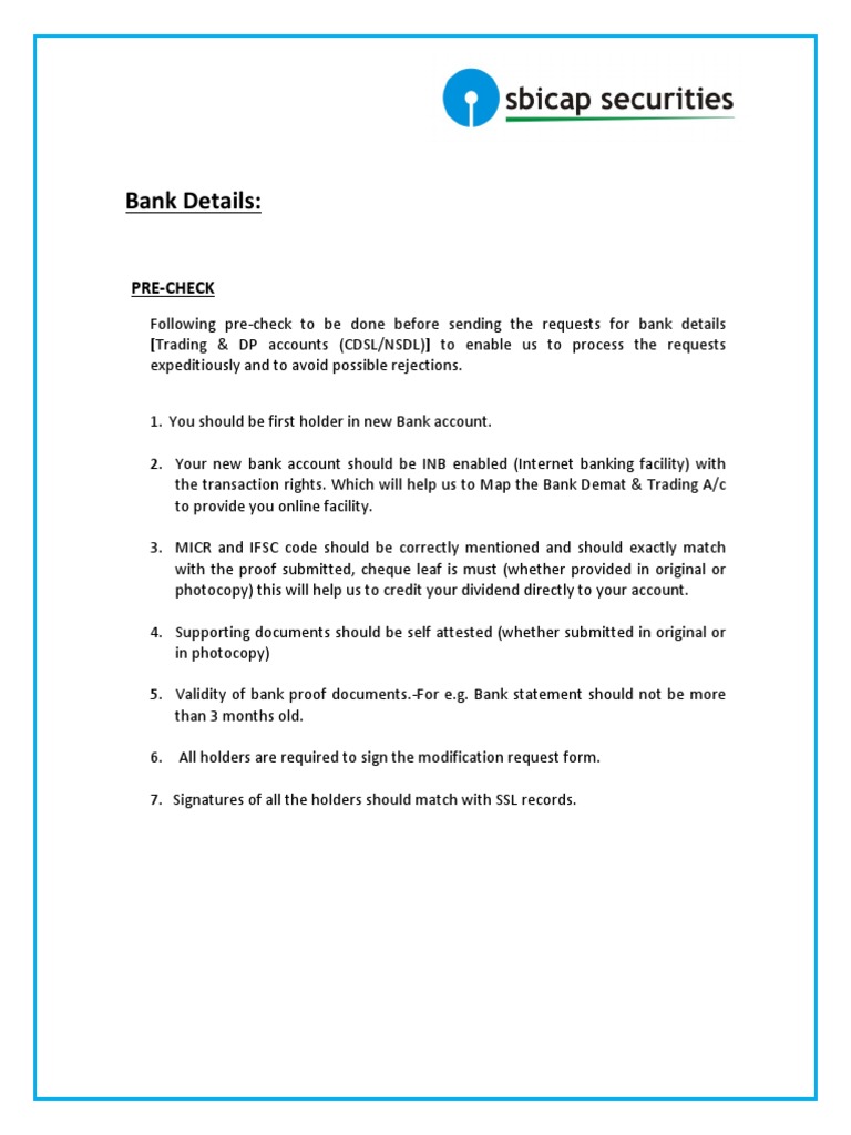 Change in Designated Bank Account B01 | PDF | Securities (Finance ...