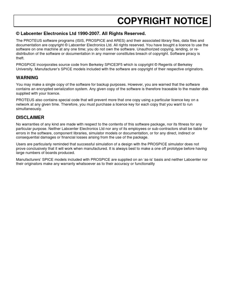 © Labcenter Electronics LTD 1990-2007. All Rights Reserved | PDF | Icon ...