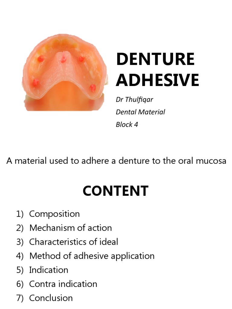 Denture Adhesive | PDF | Dentures | Adhesive