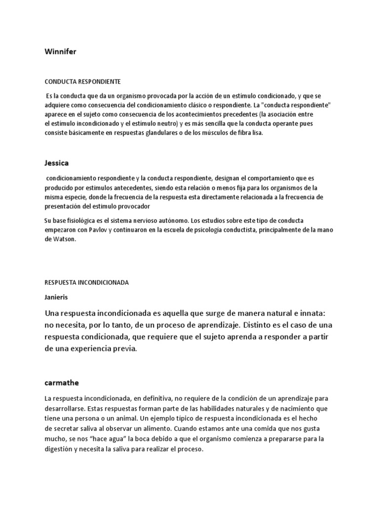 Conducta Respondiente | PDF | Comportamiento | Epistemología