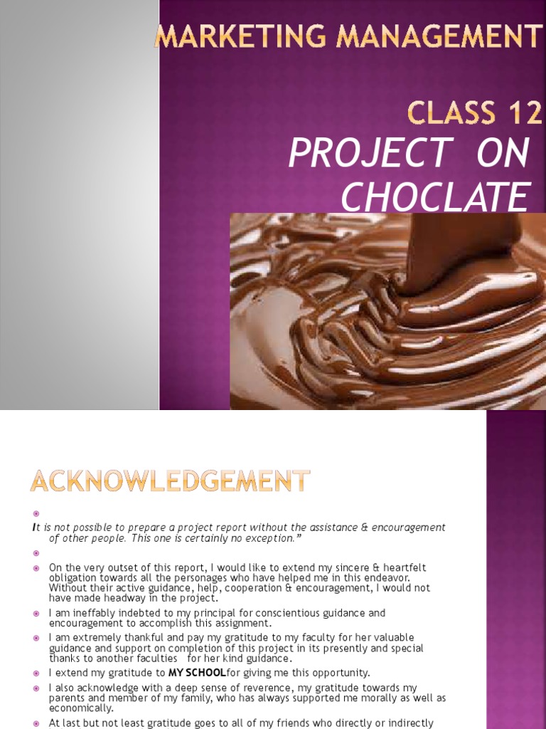 Marketing Project on Chocolate | PDF | Promotion (Marketing) | Product ...