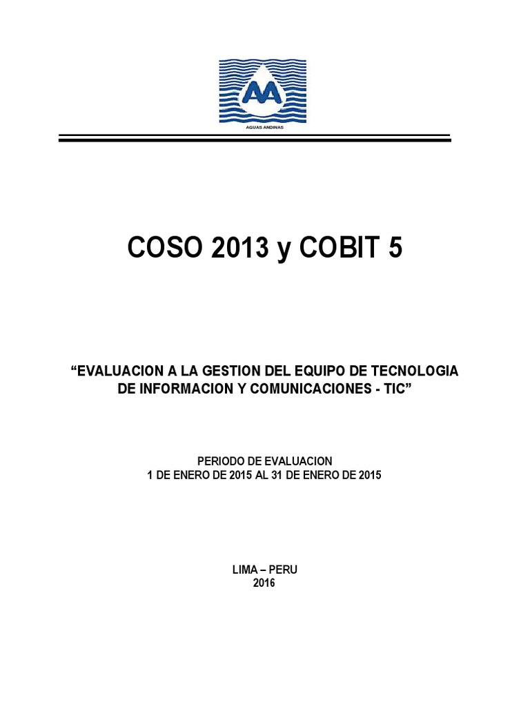 Modelo de Informe - COSO 2013 - COBIT 5 - Ejemplo | PDF | Seguridad de ...
