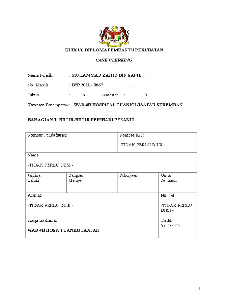 Case Clerking Wad Ortho | PDF | Kesehatan Holistik | Gaya Hidup
