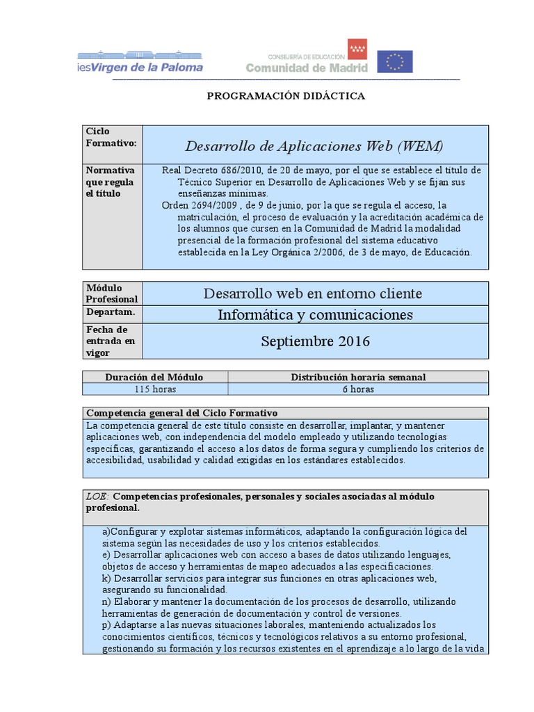 IES Virgen de La Paloma - Programación Didáctica Módulo Desarrollo de ...