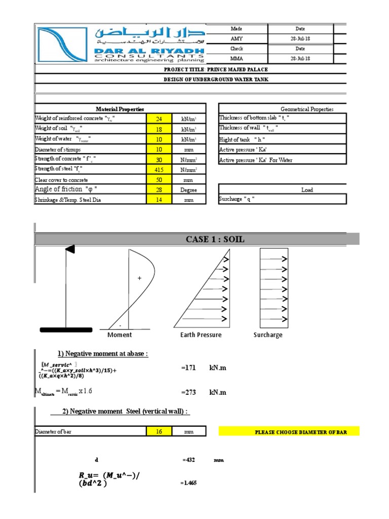 Water Tank Design (Aci 318-05 & 350-01) | PDF | Horticulture And ...