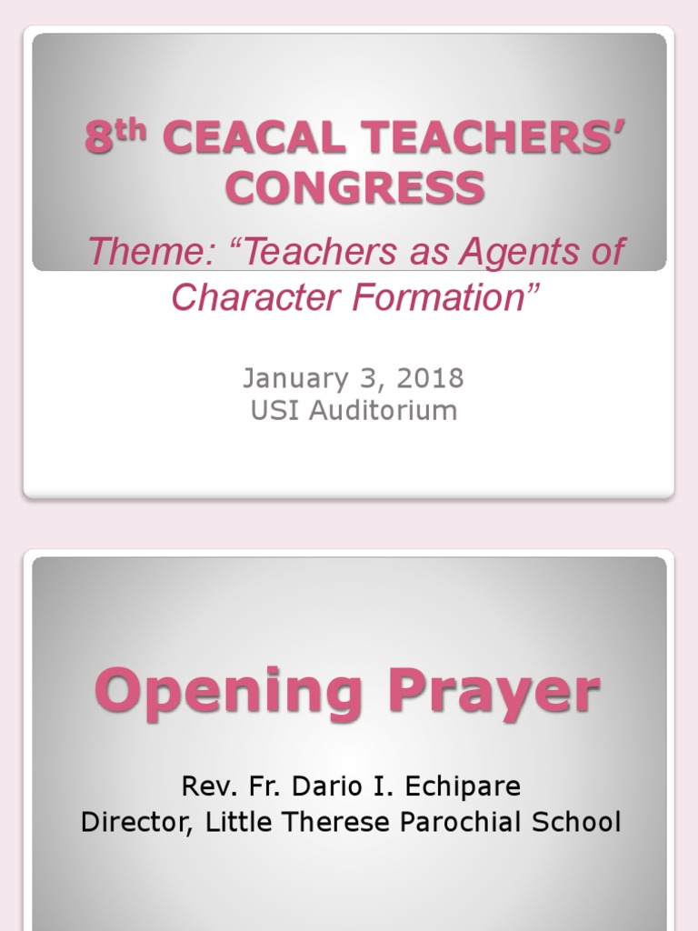 8th CEACAL TEACHERS' CONGRESS | PDF | Wellness | Science & Mathematics