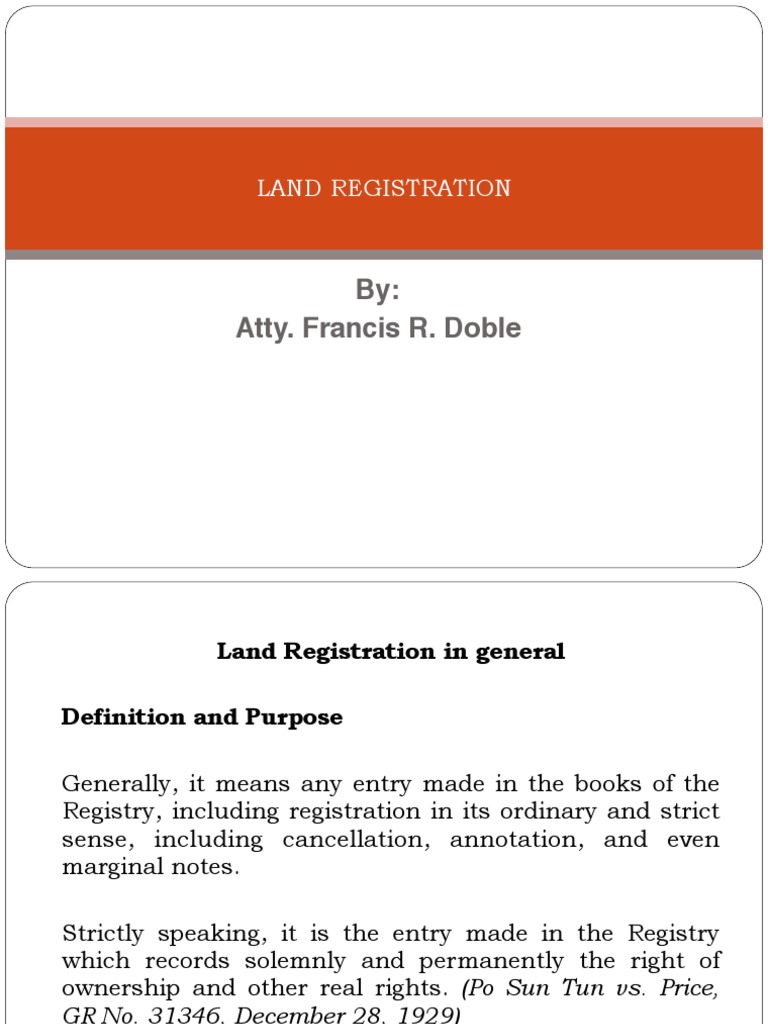 Land Registration | PDF | Urban | Environmental Law