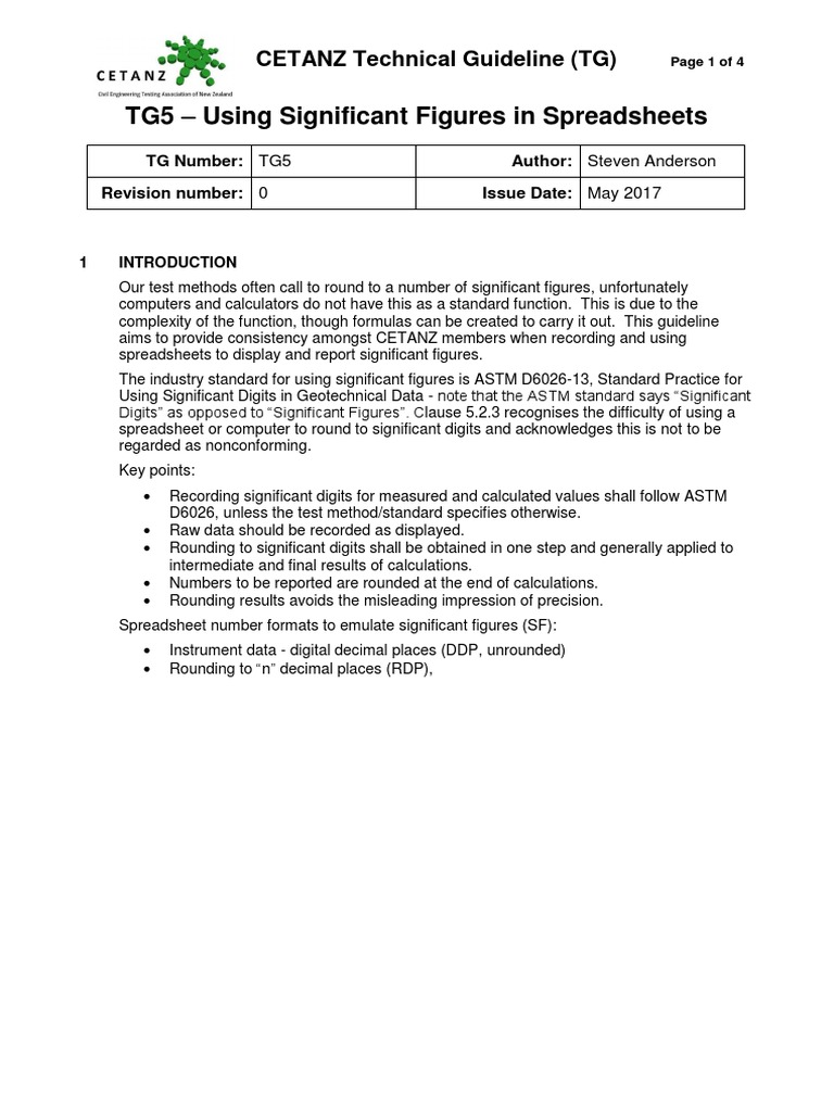 Significant Figures in Google Sheets | PDF | Significant Figures | Rounding
