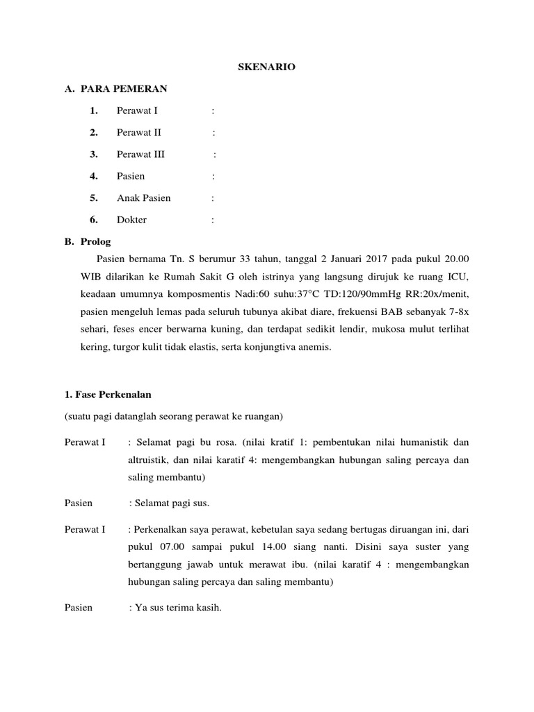 SKENARIO Caring Perawat | PDF