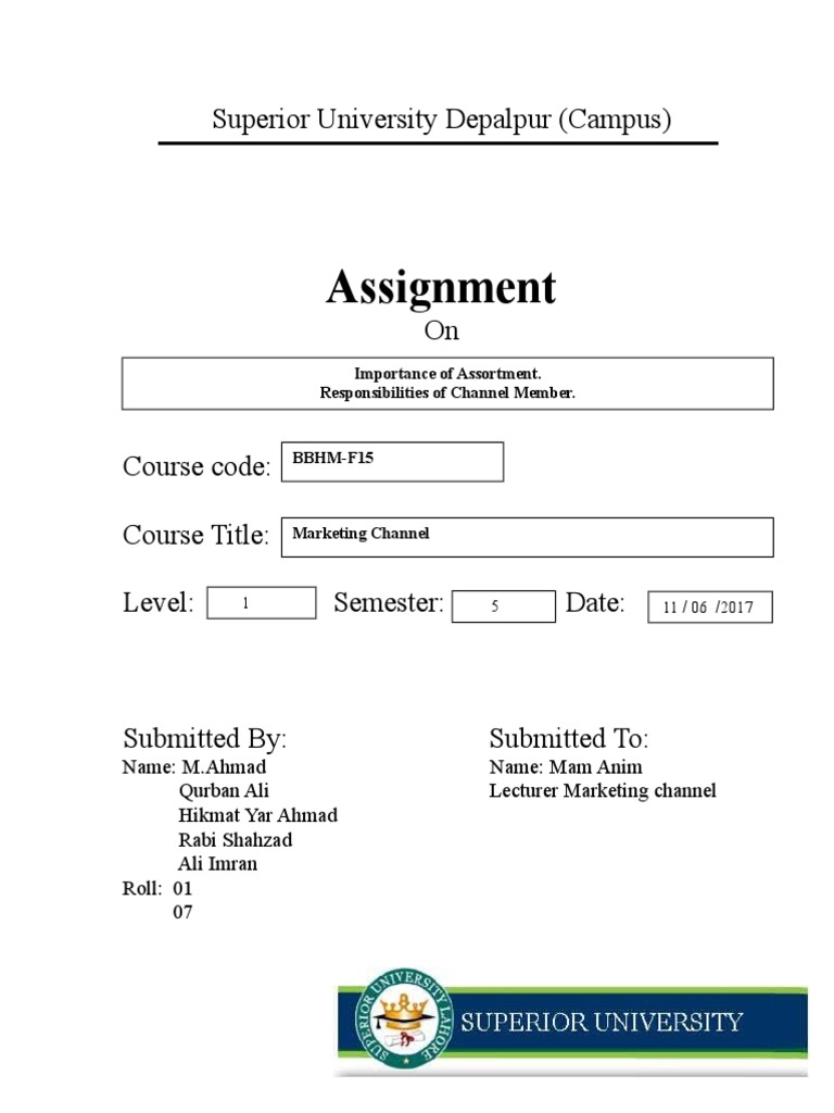Superior University Assignment Cover Page | PDF