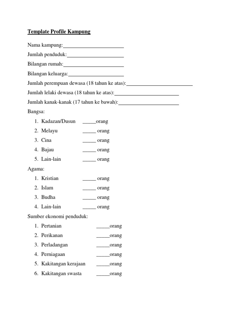 Template Profile Kampung | PDF