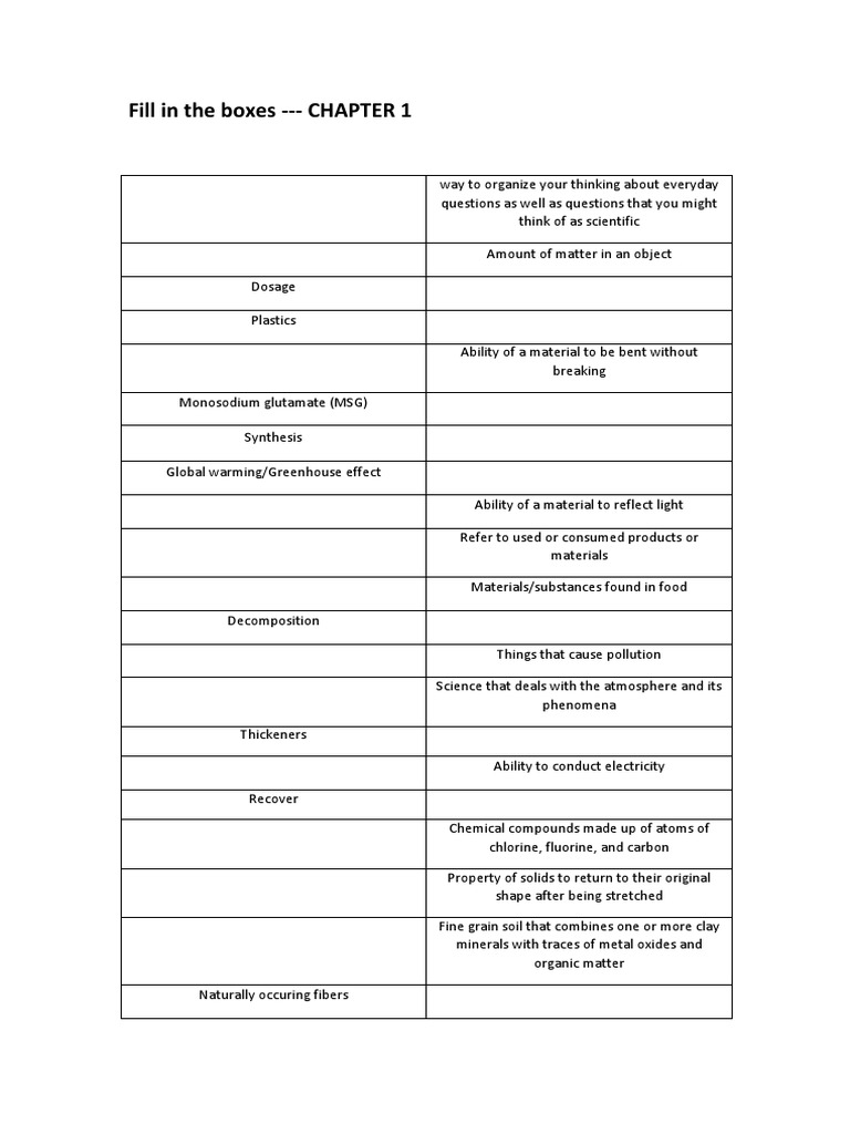 CHAPTER1 5TH Grade Science Reviewer | PDF | Solid | Chemical Substances