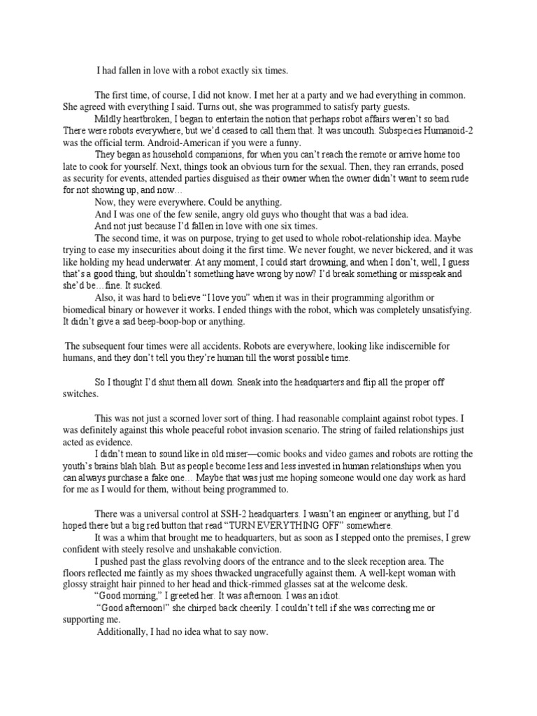 Prose Sample | PDF | Robot | Robotics