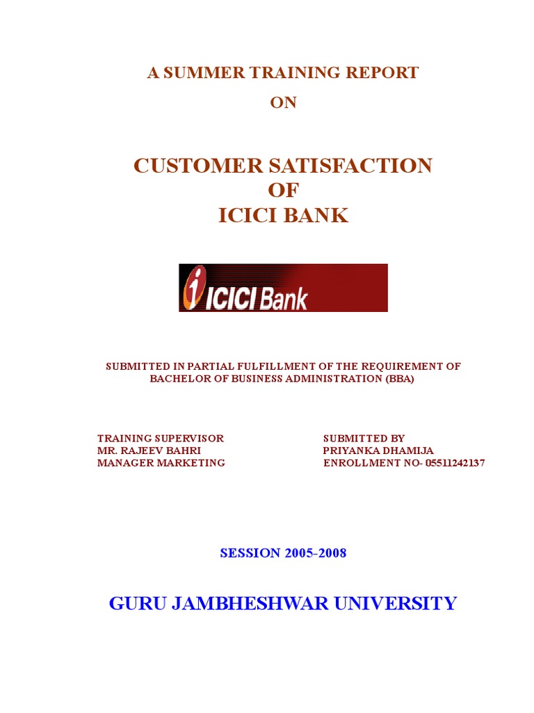 Customer Satisfaction ICICI Bank | PDF | Pricing | Marketing
